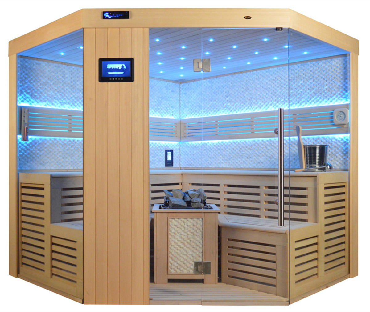 Videosauna VS 4025 Bio-Kombiofen, weisser Marmor, 220x220cm | SPA ... Videosauna VS 4025 Bio-Kombiofen, weisser Marmor, 220x220cm | SPA ...